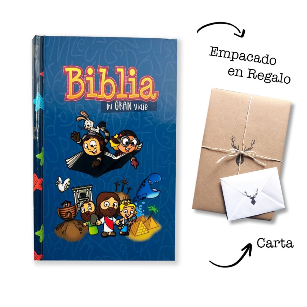 Biblia Mi Gran Viaje RVR60 para niños Tapa Dura Azul - Libreria 247